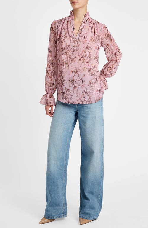 SANTORELLI Chelsea Long Sleeve Ruffle Neck Blouse